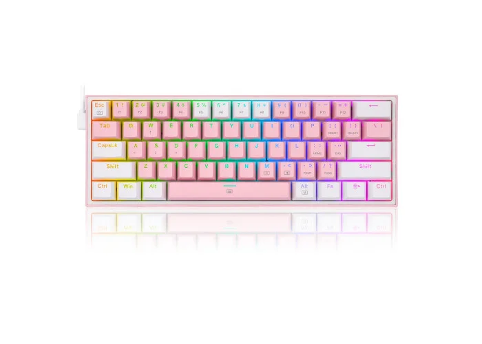 Redragon K617 FIZZ RGB Red Switch Pink-White gaming Keyboard price BD