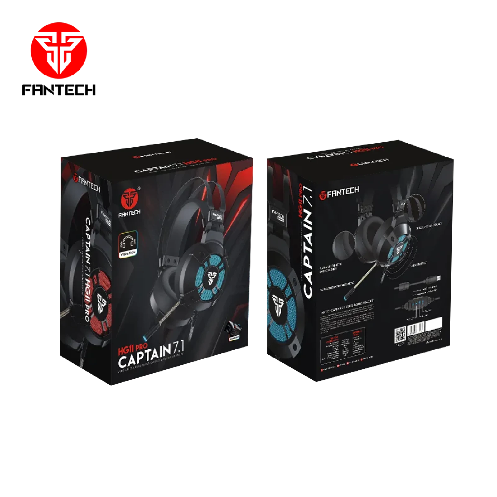 Gaming Headphone Fantech HG11 Pro Captain Wired Black