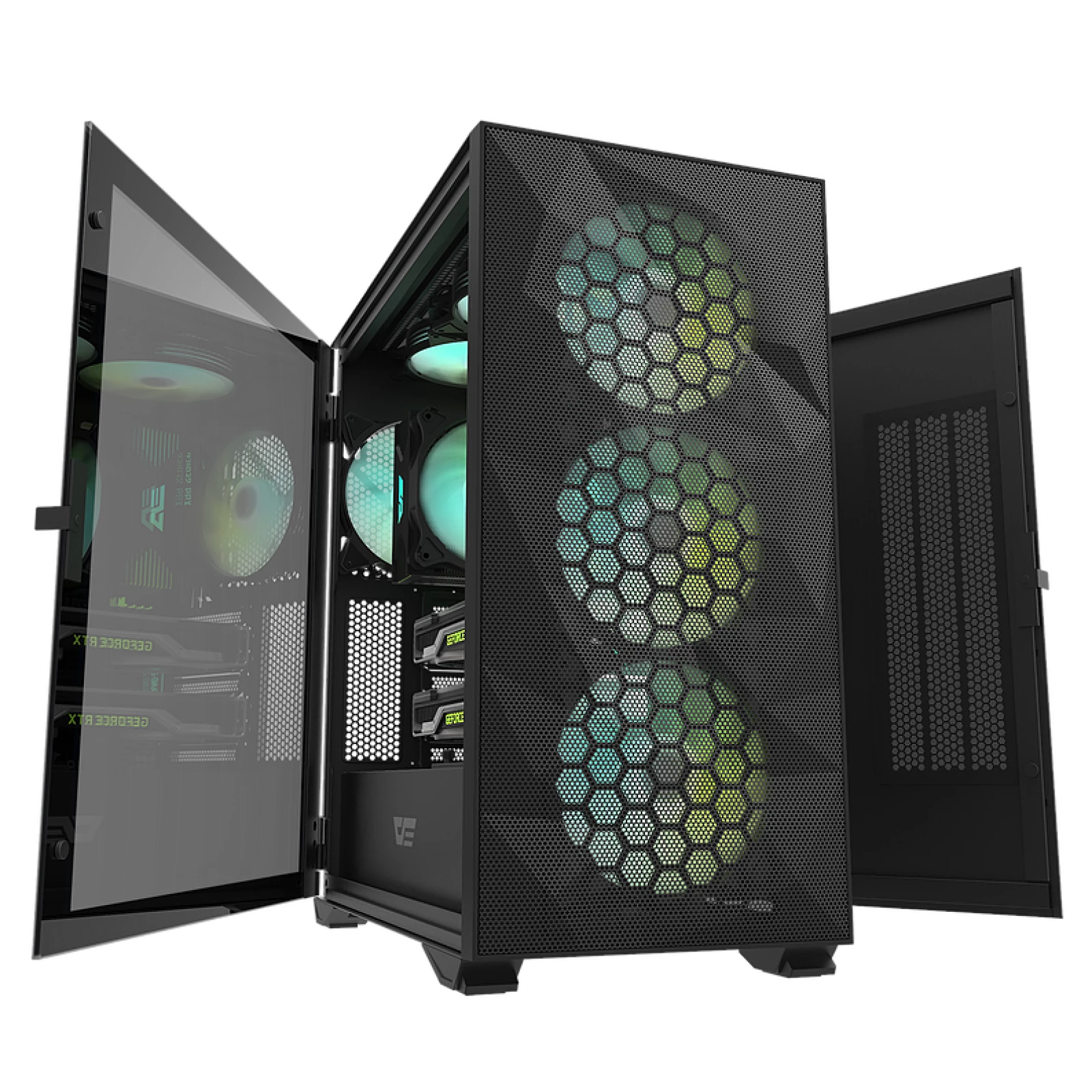 darkFlash DLX21 MESH LUXURY ATX Gaming PC Case Included Horizontal ...