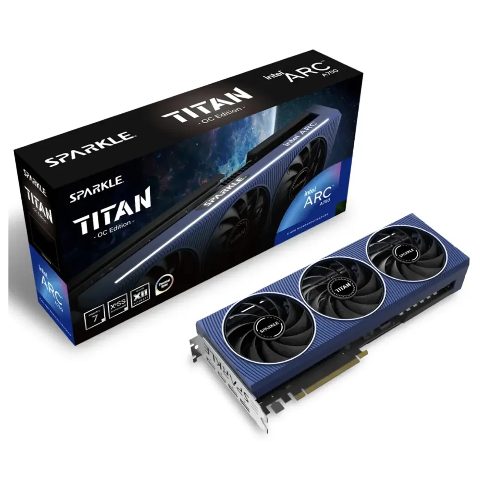 SPARKLE Intel Arc A750 8GB DDR6 TITAN OC Edition Triple Fan Graphics ...
